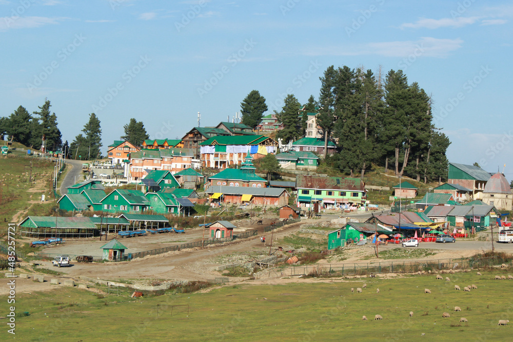 The view of the Gulmarg village in Kashmir ภาพถ่ายสต็อก | Adobe Stock