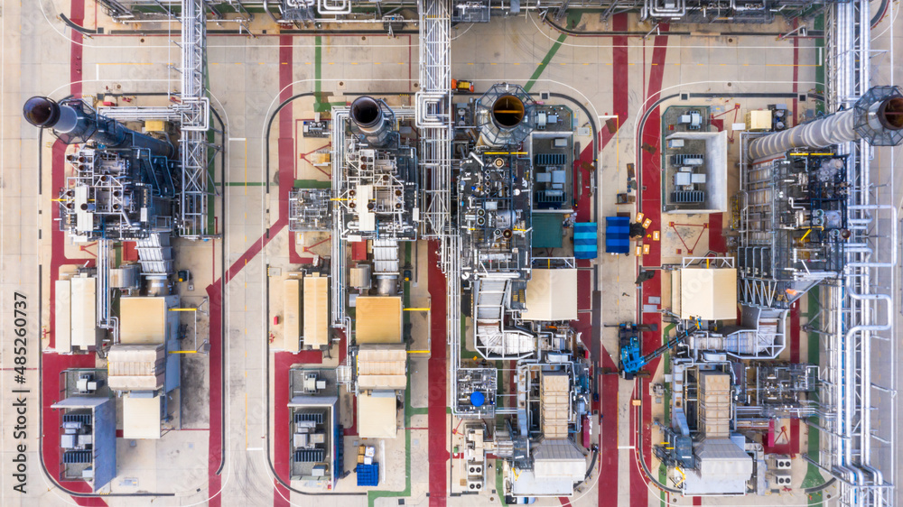 Oil refinery plant at industrial zone, Aerial view oil and gas business ...