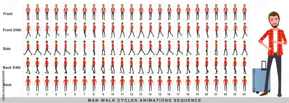 Walking animation of businessman,Character Walk Cycle Animation ...