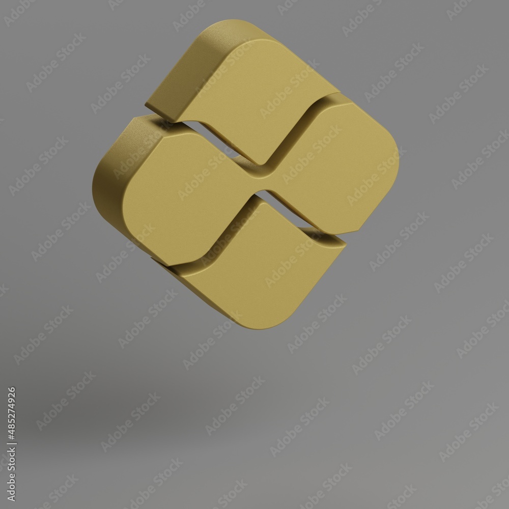 Pix icon. Yellow symbol social icons on gray background. 3d rendering ...