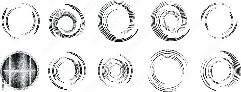 Big set of lines in Circle Form . Spiral Vector Illustration .Big ...
