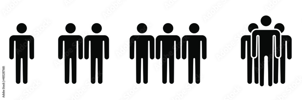 People icon set. People icon set in flat style. Persons symbol for your ...