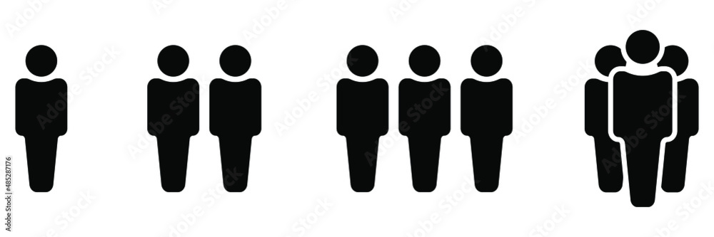 People icon set. People icon set in flat style. Persons symbol for your ...