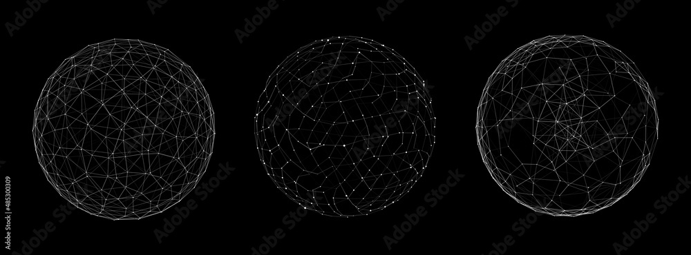 Vector Futuristic Sphere Of Particles And Lines Network Connection Big Data Abstract