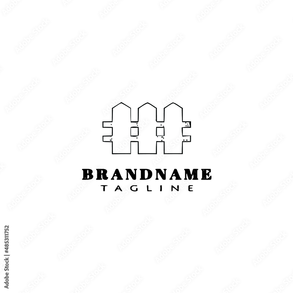wooden fence logo design template icon vector illustration Stock Vector ...