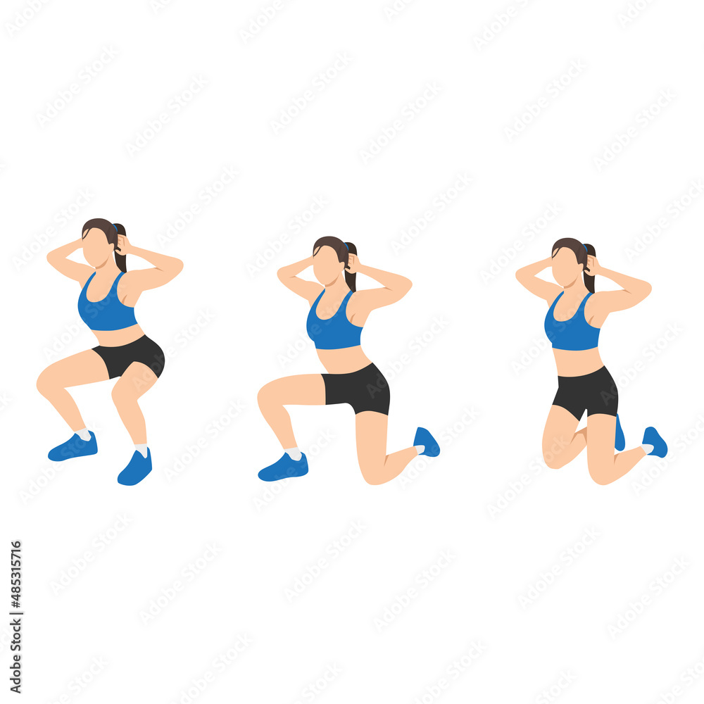 Woman doing Surrender exercise. Flat vector illustration isolated on ...