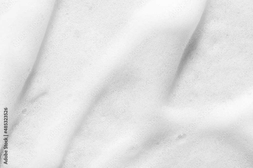 Texture of soft white foam body cleanser as cosmetic product for ...