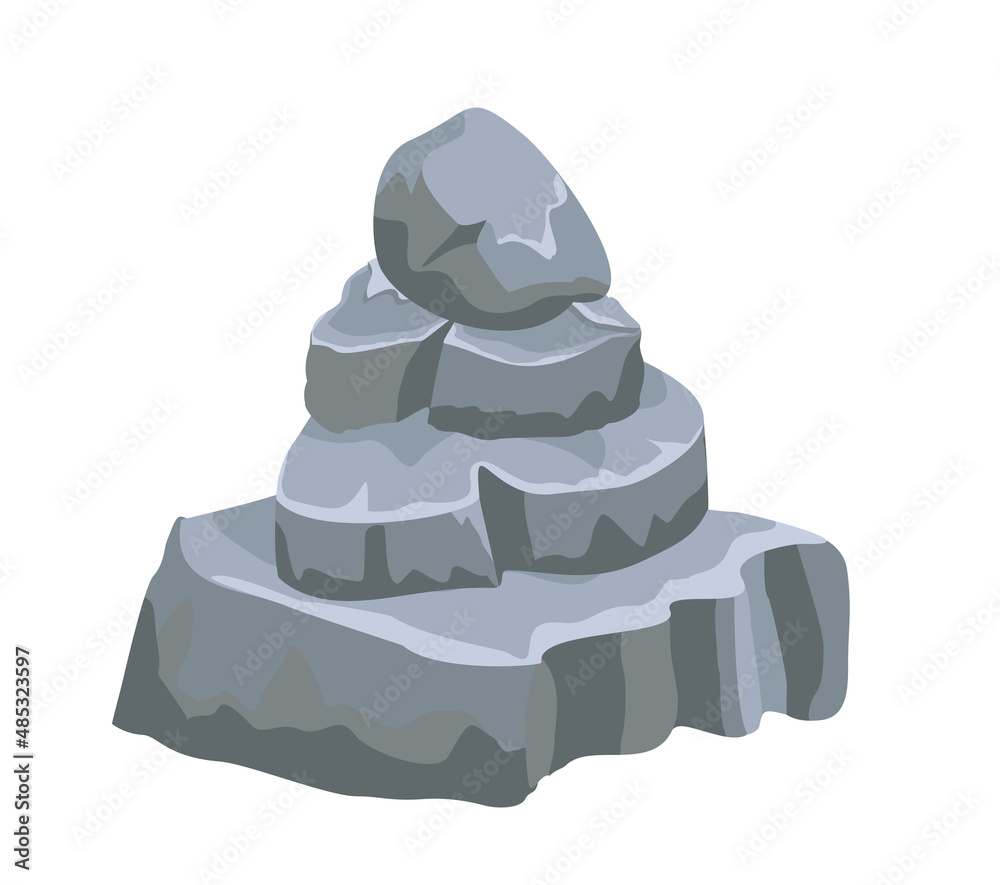 Stone ledge. Pile rock outdoor, mineral block mountain cliff ...