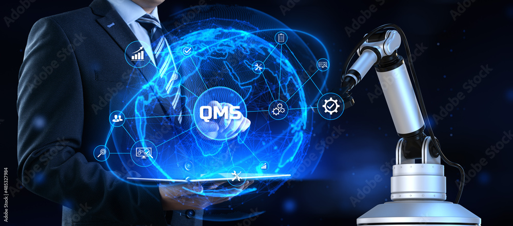 QMS Quality management system. Business industrial technology concept ...