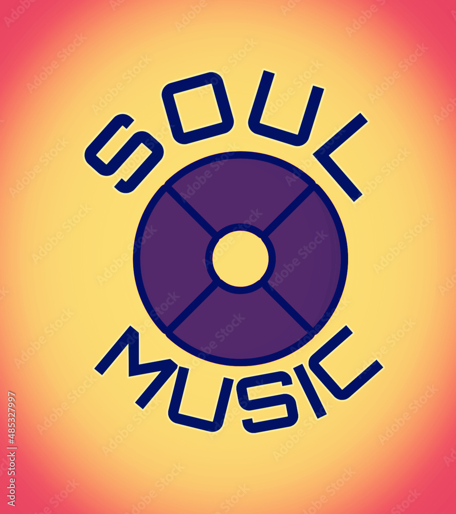 Soul music logo with tape reel in centre,with the words encircling ...