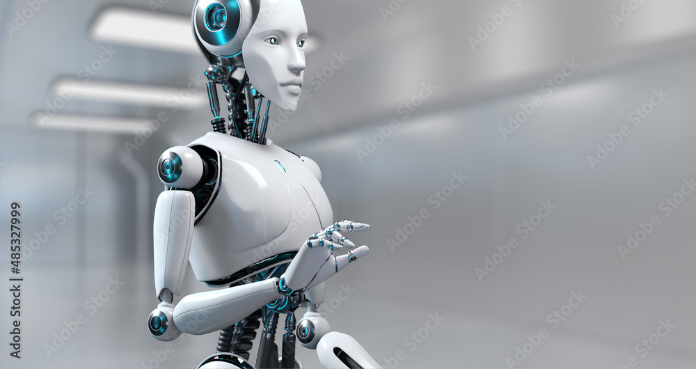 Robot Cyborg 3d render innovation technology robotisation. Stock ...