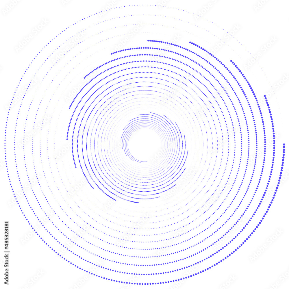 Vortex dotted shapes. Trendy design element for border frame, logo ...