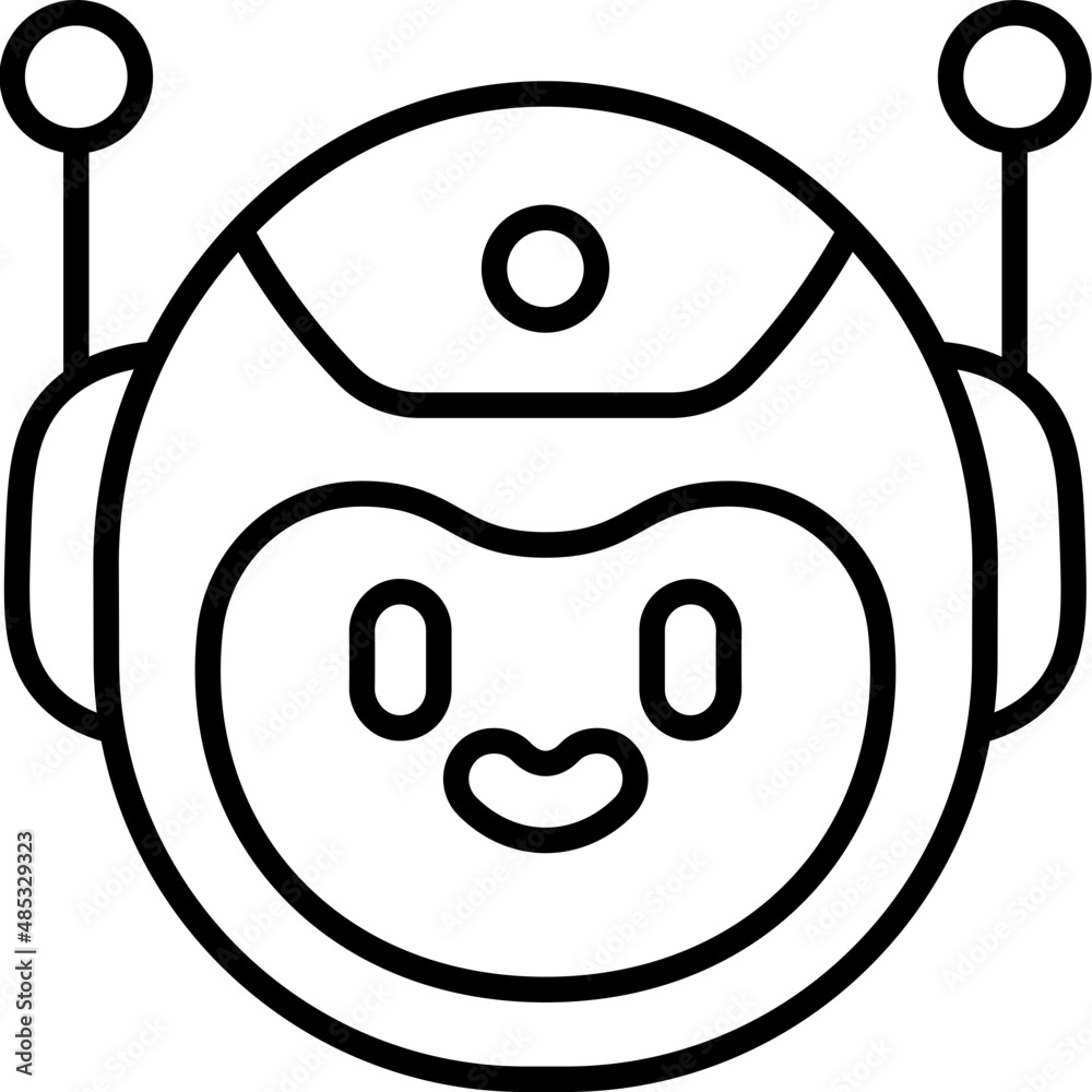 bot outline icon Stock Vector | Adobe Stock