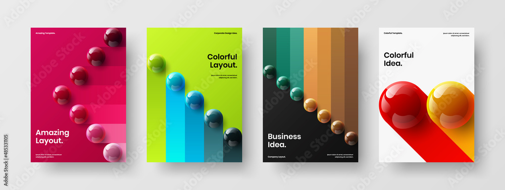 Minimalistic journal cover vector design layout bundle. Simple ...