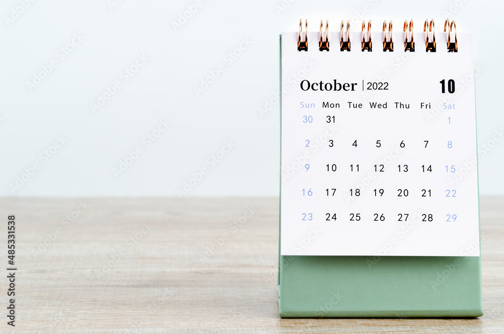 October 2022 Desktop Calendar