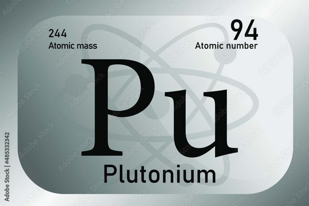 Vector illustration of a sign, symbol of the Plutonium atom, an element ...