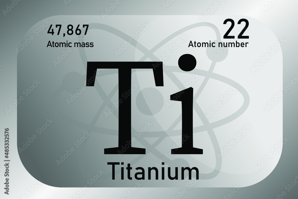 Vector illustration of a sign, symbol of the titanium atom, an element ...