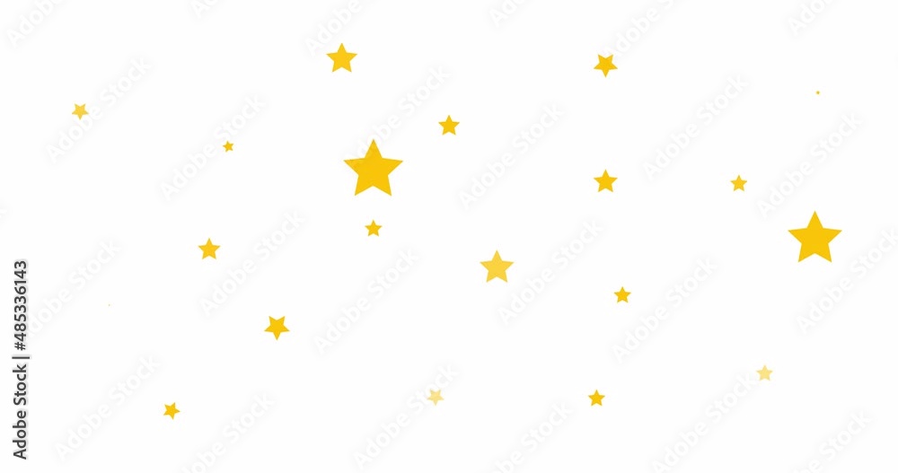 Stars flat animation objects on transparent background. Starry sky ...