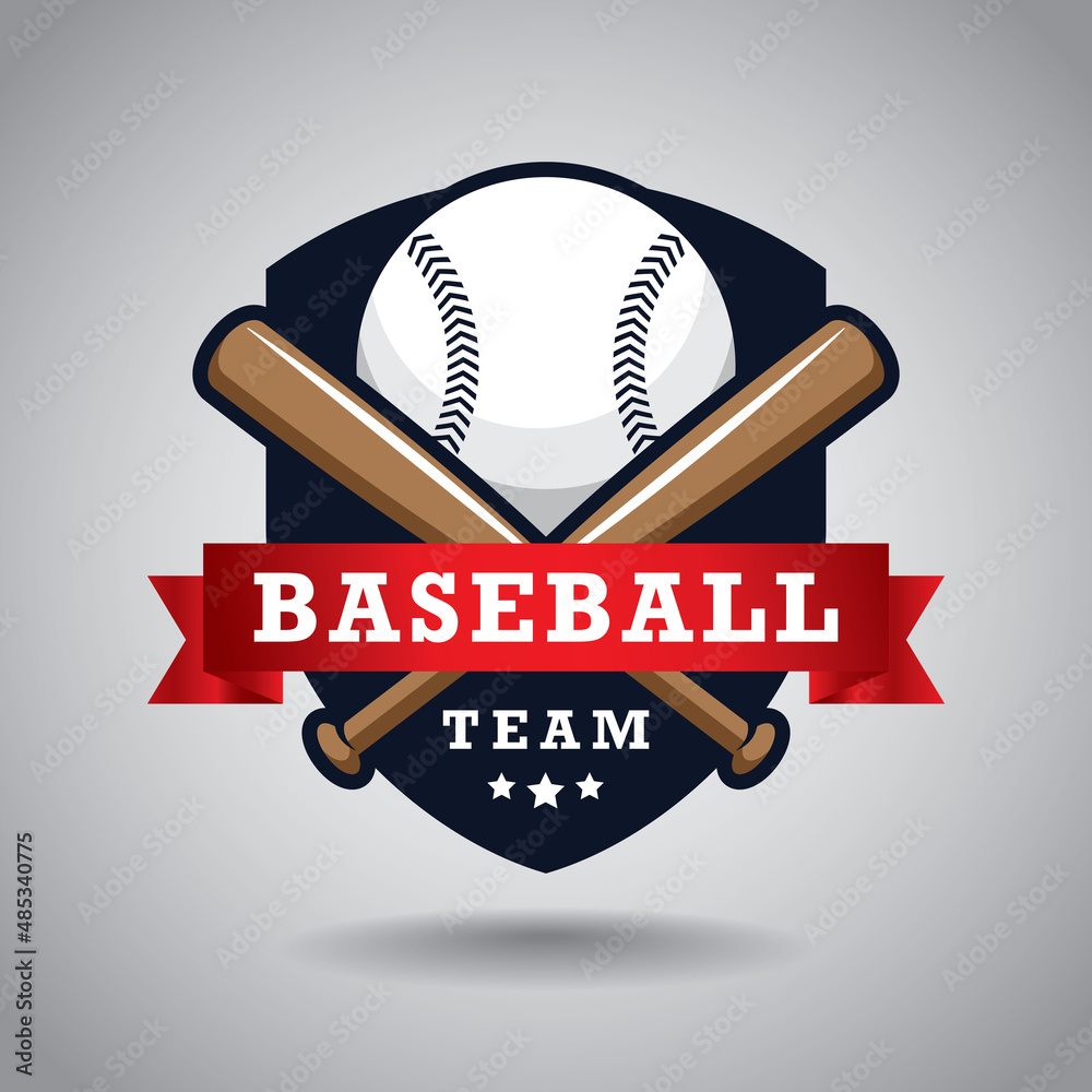 Baseball team logo design template Stock Vector | Adobe Stock