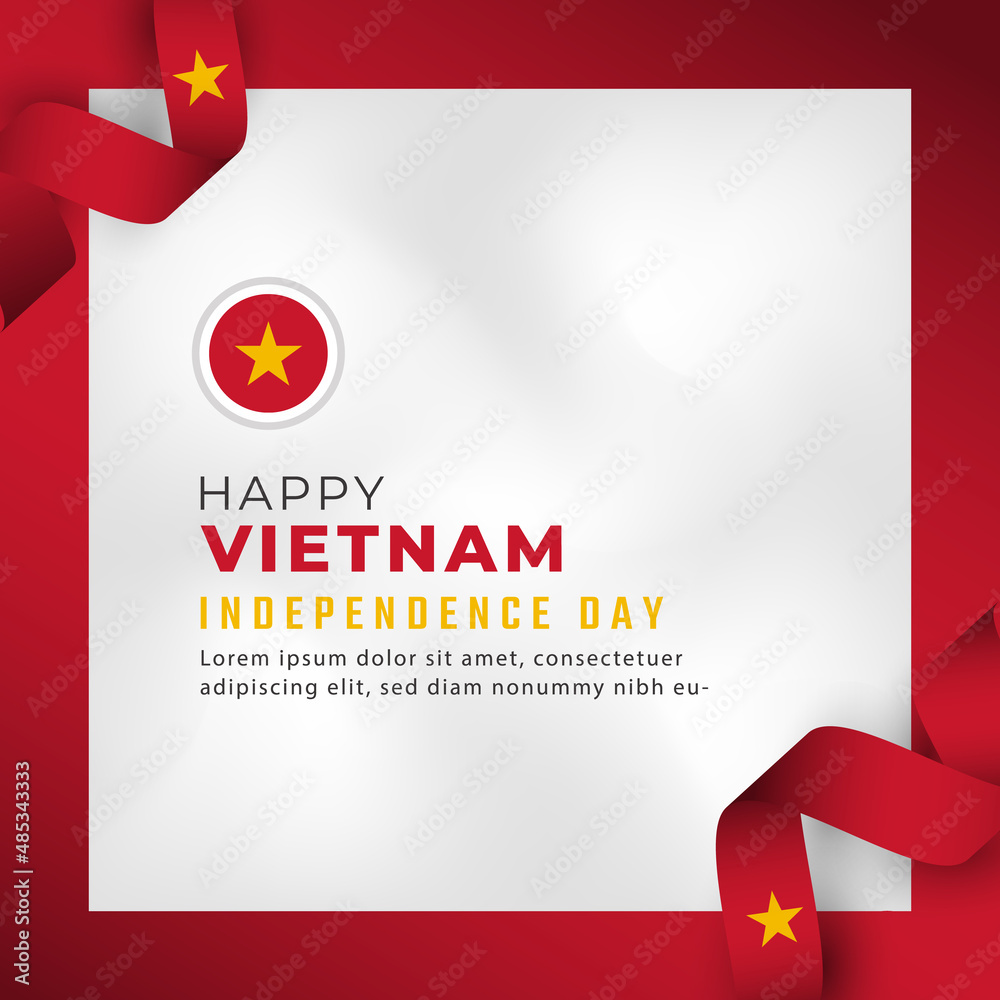 Happy Vietnam Independence Day September 2th Celebration Vector Design ...