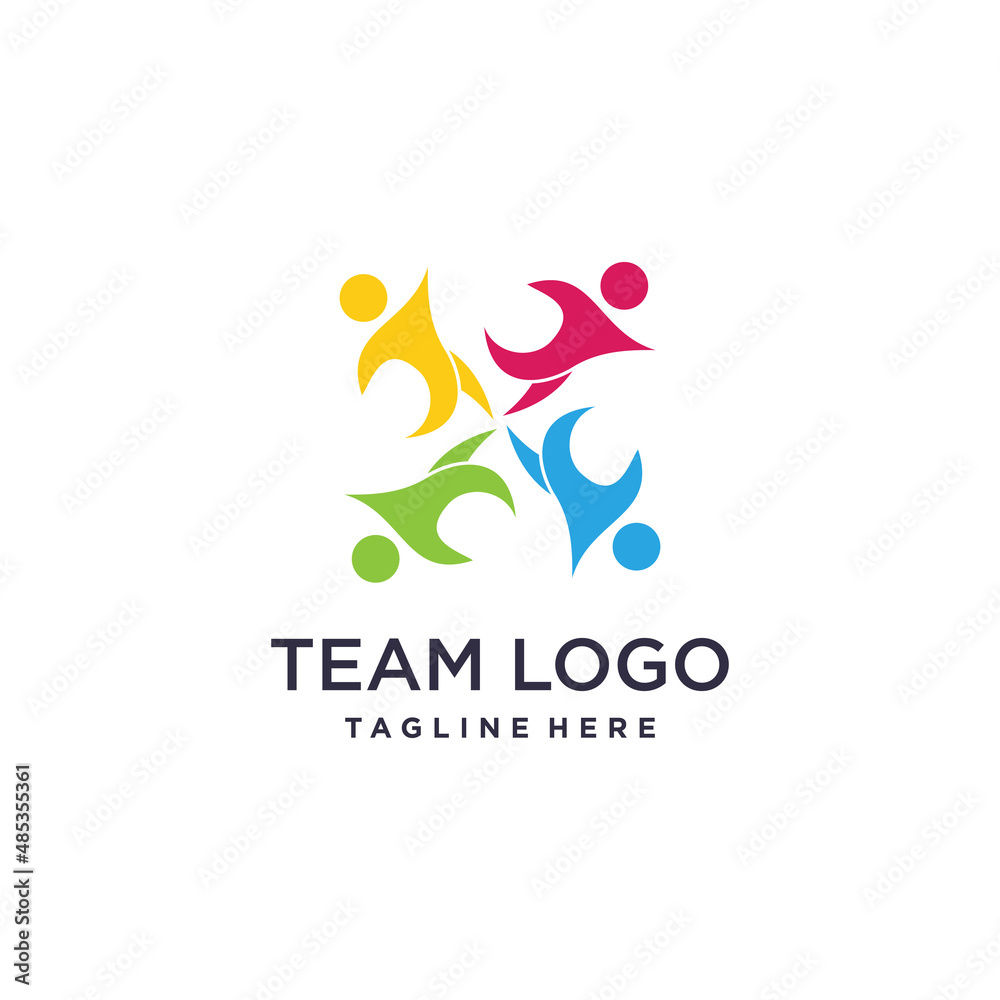 Team work logo design with modern creative style Premium Vector Stock ...