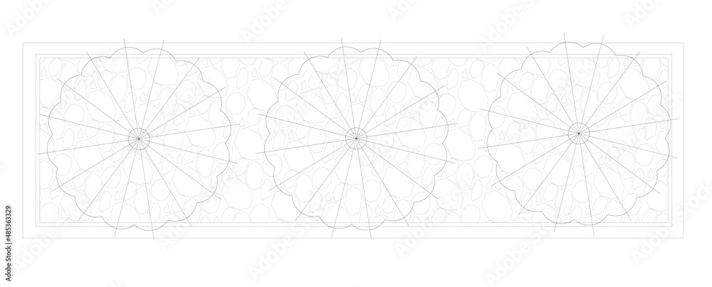 Architectural graphic or symbol of the trees and planter box in ...