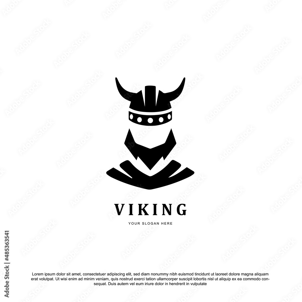 Vintage Viking logo design vector illustration Stock Vector | Adobe Stock