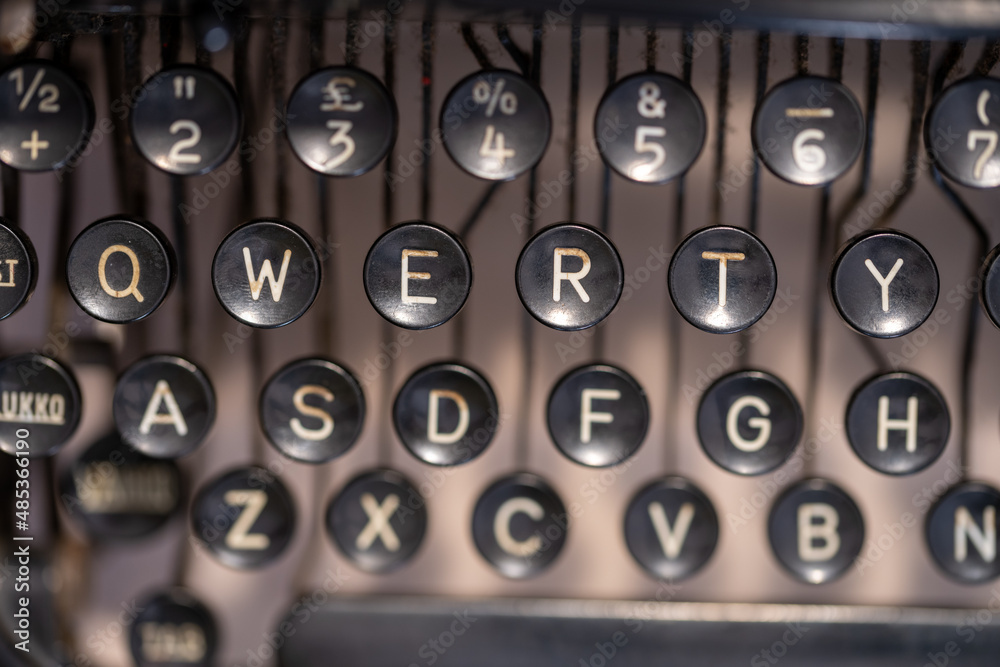 Vintage / old typewriter. QWERTY -keyboard Stock Photo | Adobe Stock