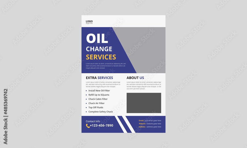 Vetor do Stock: Oil Change Service Flyer Template. Auto Service flyer ...