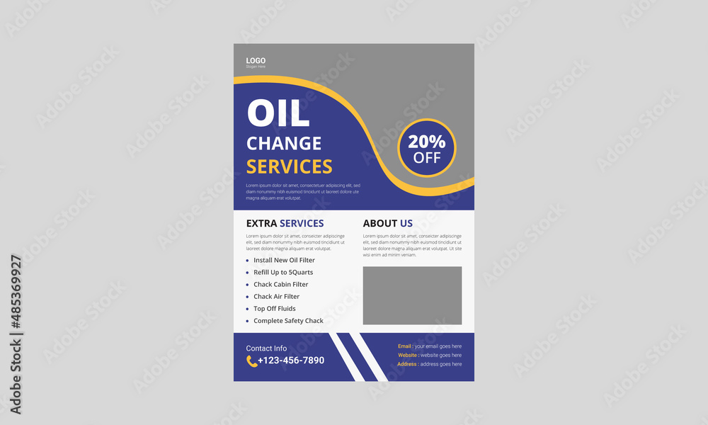 Oil Change Service Flyer Template. Auto Service flyer leaflet design ...