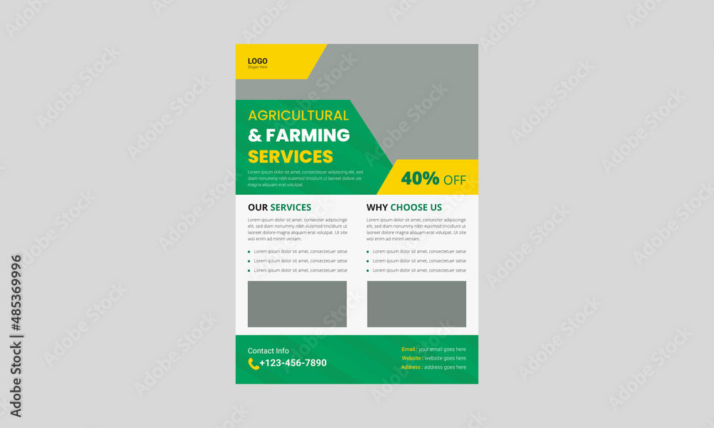 Agricultural and Farming Service Flyer Template. Organic AGRO Farm ...