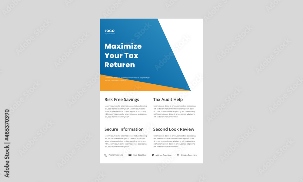 income tax flyer design template. maximize your tax return poster ...