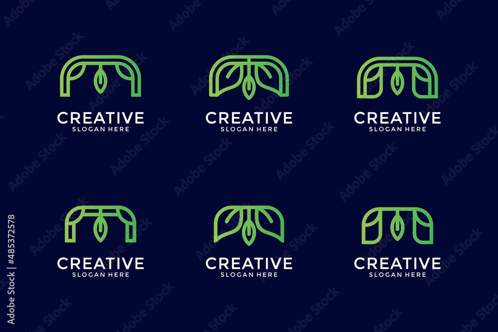 letter m with leaf logo design Stock Vector | Adobe Stock