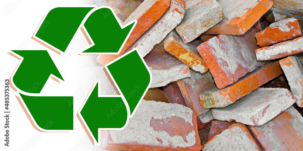 Recovery and recycling of a brick rubble debris on construction site ...