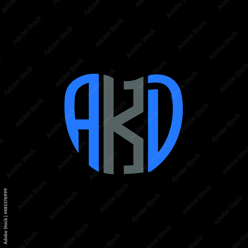 AKD letter logo design on black background. AKD creative initials ...