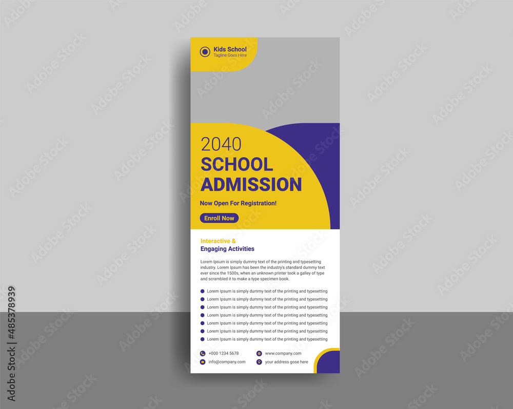 School Education Rack Card Design Template For Kids. Junior School ...