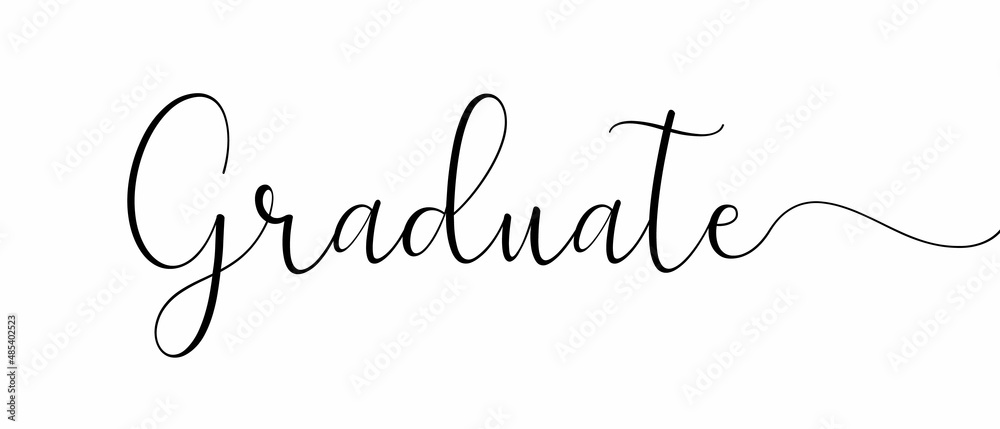 Graduate phrase Continuous one line calligraphy minimalistic ...