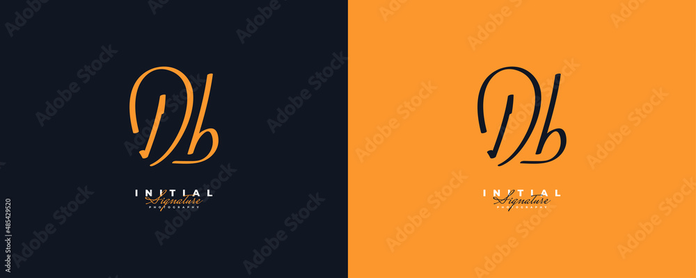 DB Initial Logo Design with Elegant Handwriting Style. DB Signature ...