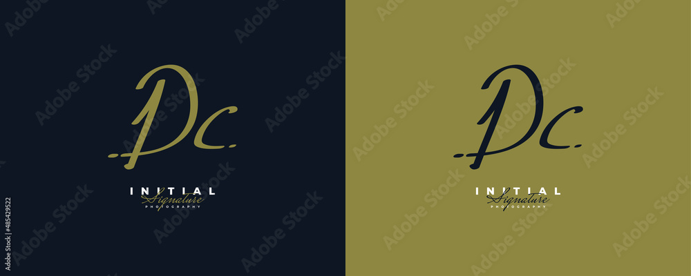DC Initial Logo Design with Elegant Handwriting Style. DC Signature ...