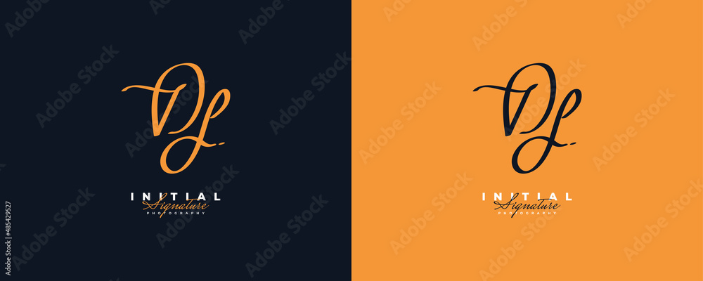 DF Initial Logo Design with Elegant Handwriting Style. DF Signature ...