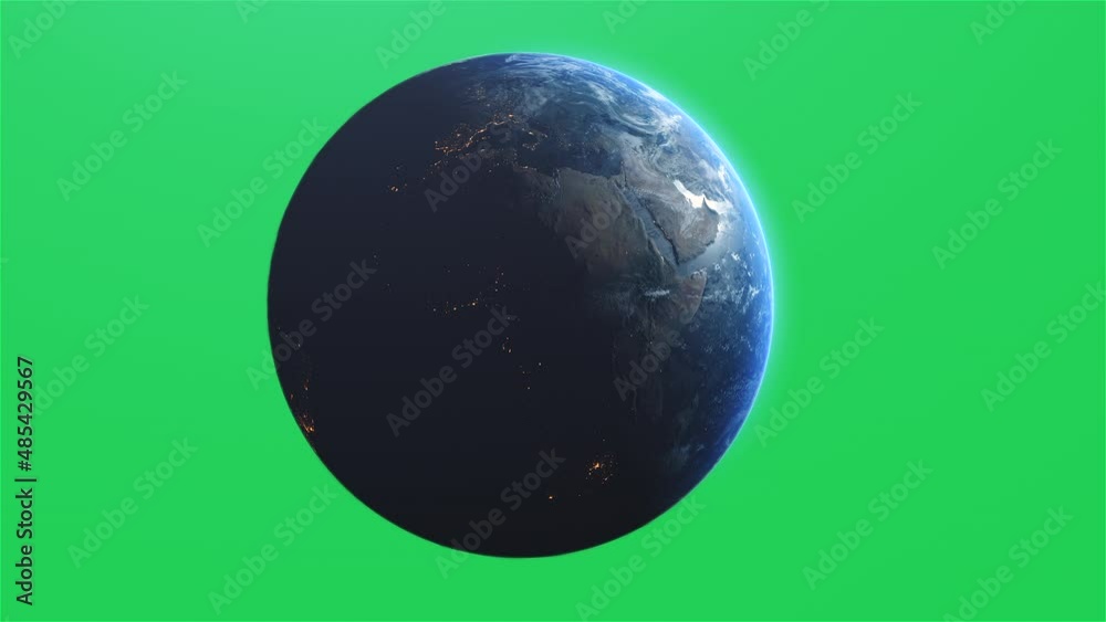 Planet Earth Over Green Screen - Africa Middle East ProRes 422 HQ vídeo ...