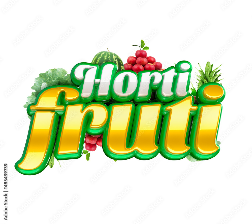 HORTIFRUTI SELO 3D ilustração do Stock | Adobe Stock