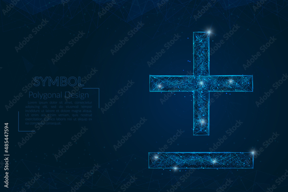 Abstract isolated blue image of a math signs. Polygonal illustration ...