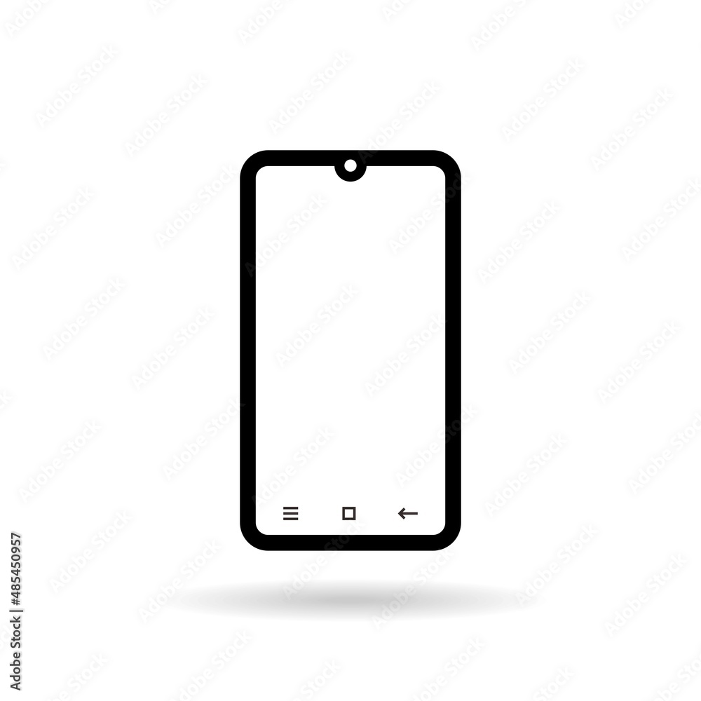Smartphone icon. Handphone full screen. mobile phone. iPhone on white ...