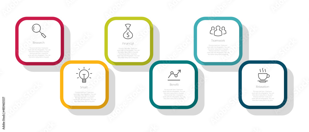 Modern colorful infographic with icon and text sample vector on white ...