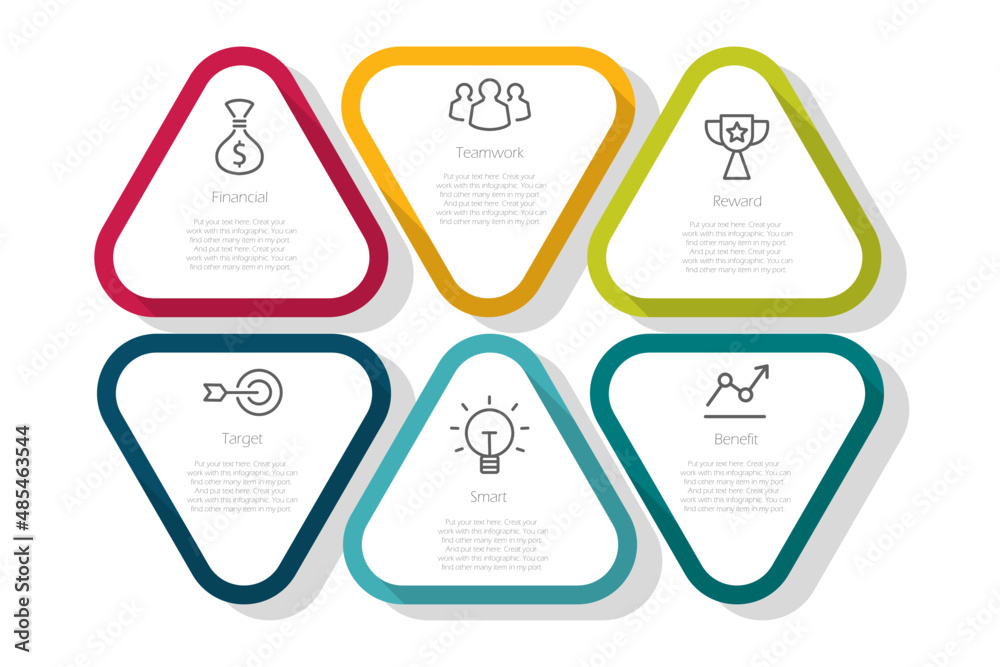 Modern colorful infographic with icon and text sample vector on white ...