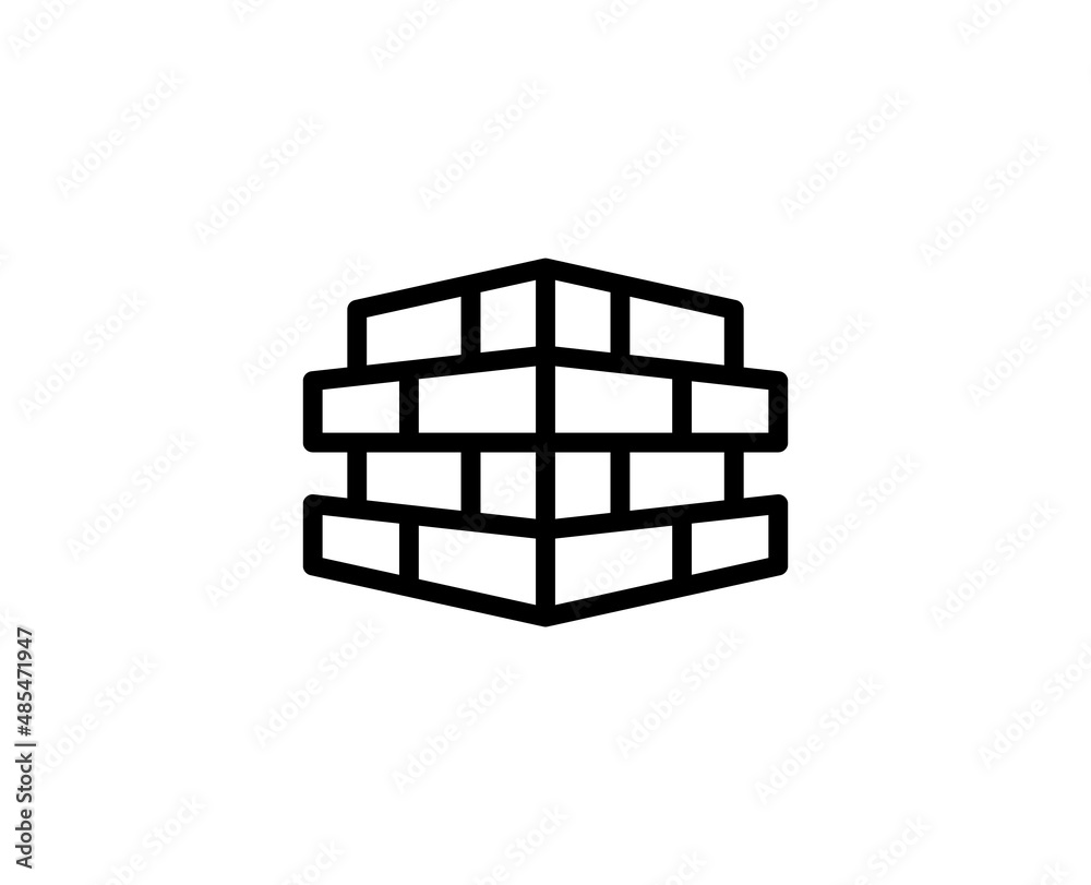 Brick wall premium line icon. Simple high quality pictogram. Modern ...
