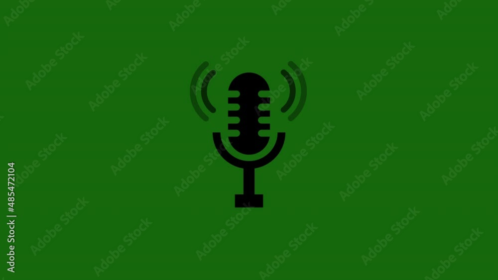 Podcast icon animation. green background. 4K motion animation. Stock ...