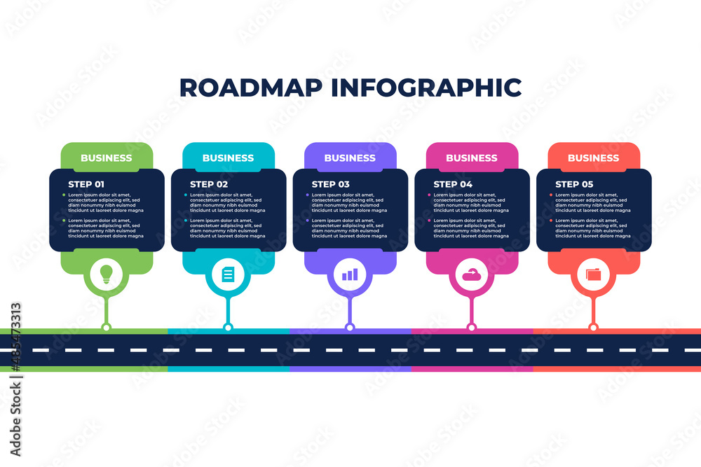 Colorful Table Roadmap Business Infographic Stock Vector | Adobe Stock