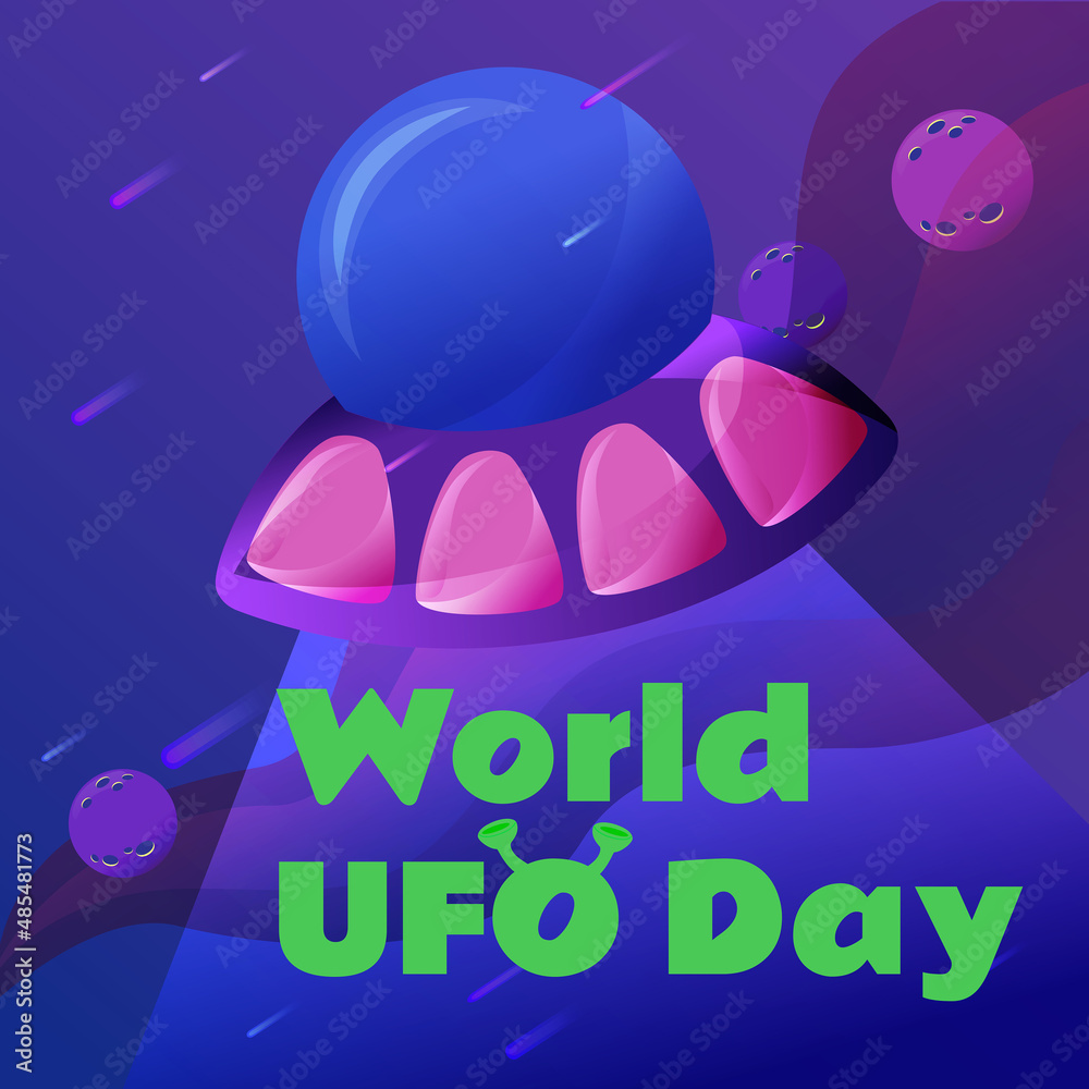 The space dish flies in space among asteroids and planets. Positive ...